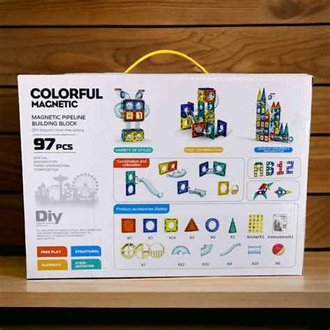 Colorful Magnetic Pipeline Building Blocks 97 Pcs