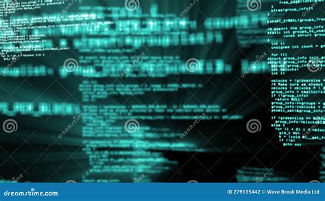 Animation Of Looping Computer Programming Language Against Black Background Stock Footage