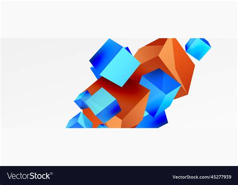 3d Cubes Abstract Background Composition Vector Image