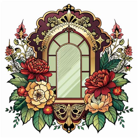 Vintage Window Frame Illustration Watercolor Vector Art Premium AI Generated Vector