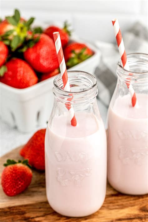 Homemade Strawberry Milk Recipe The Novice Chef