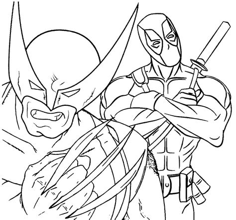Deadpool Y Lobezno Para Colorear Imprimir E Dibujar Coloringonlycom