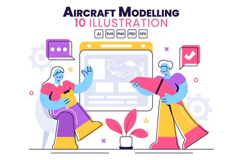 10 Aircraft Model Crafting Illustration Graphic By Denayunecf
