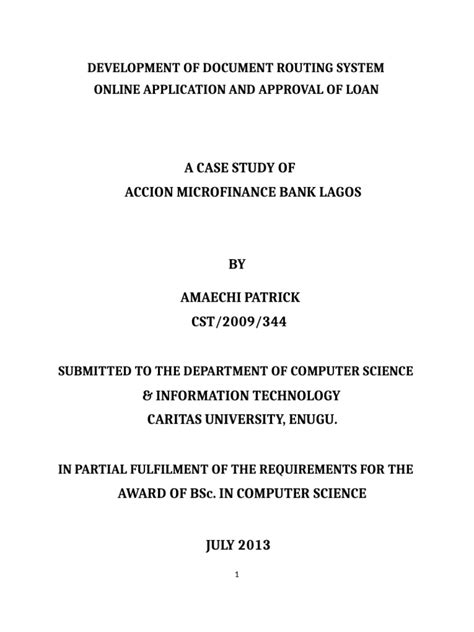 Development Of Document Routing System Online Application And Approval Of Loan Pdf Databases