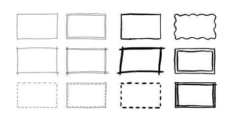 Premium Vector Free Hand Drawn Rectangle Frames Set Doodle