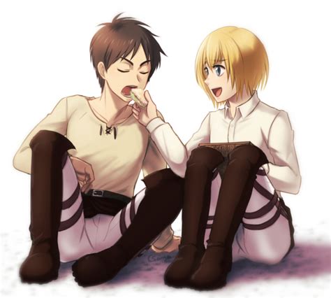 Safebooru 2boys D Armin Arlert Artist Name Blonde Hair Brown