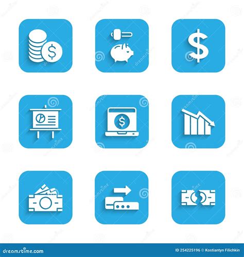 Set Laptop With Dollar Pos Terminal Tearing Money Banknote Financial