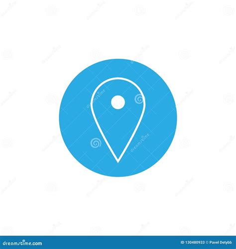 Map Pointer Icon GPS Location Symbol Flat Design White On Blue Background Vektor
