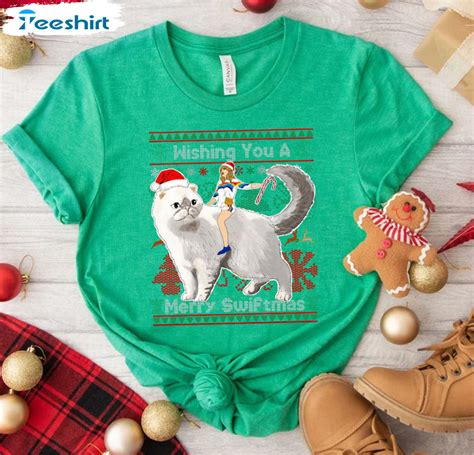 Wishing You A Merry Swiftmas Shirt Christmas Taylor Crewneck Short Sleeve