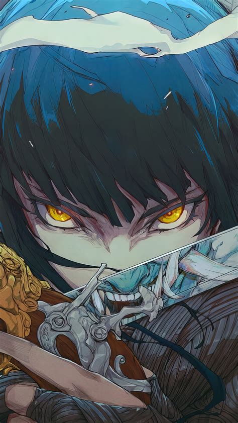 Anime Girls Anime Fantasy Samurai Katana Pistol Gun Hd Phone