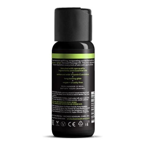 Wicked Sensual Care Lemongrass Ginger Sensual Massage Oil 4oz Sex