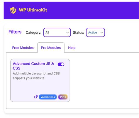 Advanced Custom Js And Css Ultimakit For Wp All In One Wordpress Toolkit For Seo