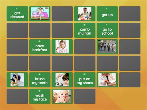 Daily Routine Memory Game Matching Pairs Daily Routine Memory Game Matching Pairs
