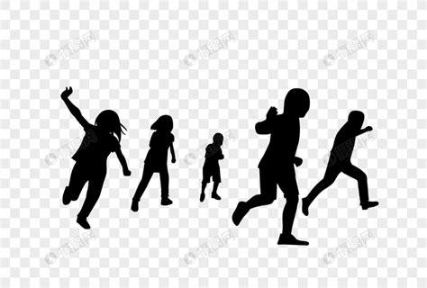 실행 및 어린이 벡터 일러스트 실루엣을 재생 Png 일러스트 무료 다운로드 Lovepik