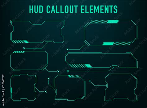 Callout Screen Interface In Hud Style Set Of Futuristic User Screen Interfaces Modern Digital