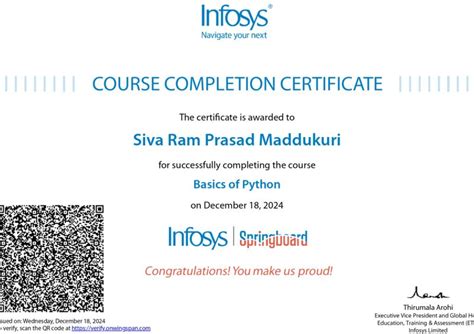 Siva Ram Prasad Maddukuri On Linkedin Successfully Completed Basics Of Python Course