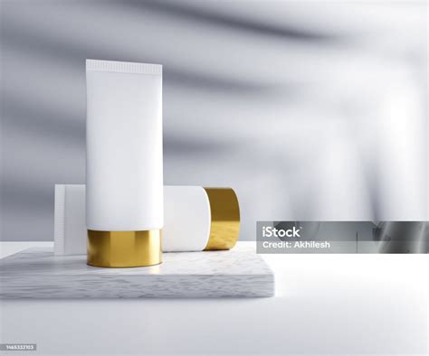 크림 튜브 모형 블록에 프리미엄 스킨 케어 화장품 3d 그림 렌더링 0명에 대한 스톡 사진 및 기타 이미지 0명 3차원