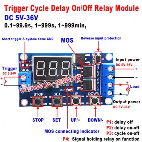 DC 5V 9V 12V 24V LED Display Cycle Delay Timer Relay Switch Turn On Off Module EUR 5 51