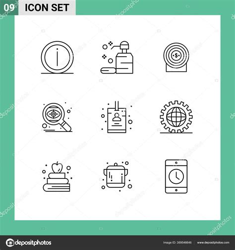 User Interface Pack Basic Outlines Badge Targeting Soap Seo Target Stock Vector Image By