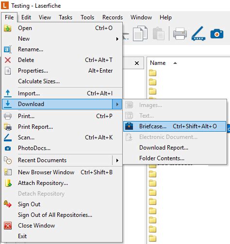 exporting folders laserfiche answers