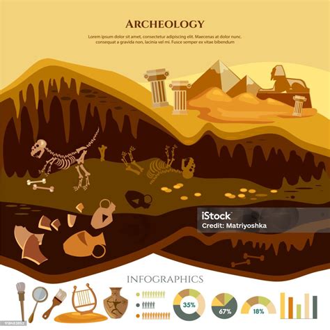 Archaeological Excavation Infographic Ancient Artifacts Archaeologists