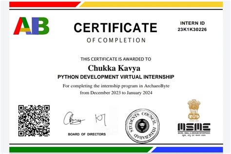 Chukka Kavya On Linkedin Archaeobyte Python Virtualinternship Freeinternship