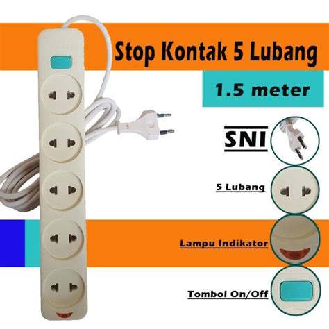 Dadidu Colokan Listrik 5 Lubang 1 5 Meter Sni Stopkontak 1 5m