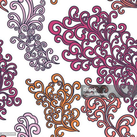 낙서 패턴입니다 벡터 일러스트 레이 션 손으로 그린 얇은 선 그리기 완벽 한 배경 패턴 동양 스타일 소용돌이 벡터 곡선에 대한 스톡 벡터 아트 및 기타 이미지 Istock