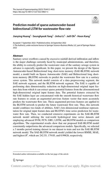 Prediction Model Of Sparse Autoencoder Based Bidirectional Lstm For
