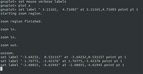Gnuplot グラフウィンドウでのキーボード、マウス操作set Mouse
