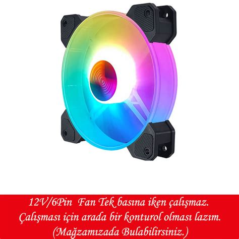 Coolmoon 12Cm 6 Pin Rgb Kasa Fanı Işıklı Renkli Rainbow Fan