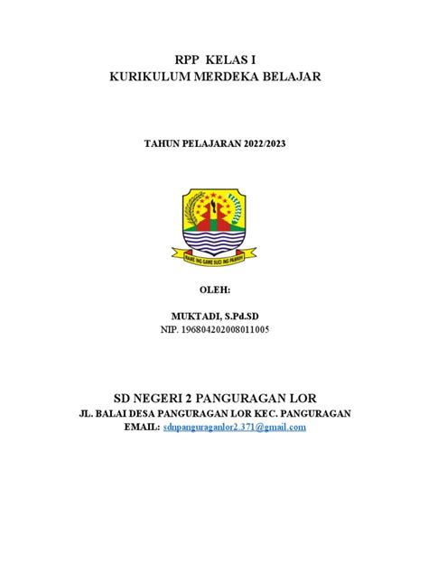 Cover Rpp Kelas I Kurikulum Merdeka Pdf
