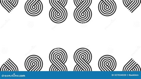 Abstract Black White Stripe Line Geometric Pattern Frame Loop Design Elements Retro Styled
