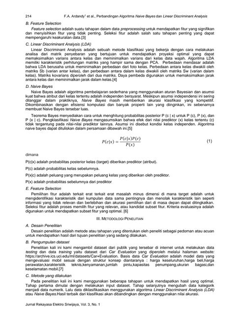 Solution Perbandingan Algoritma Naive Bayes Dan Linear Discriminant Analysis Dengan Dataset Car