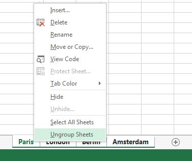 Can You Group Tabs In Excel