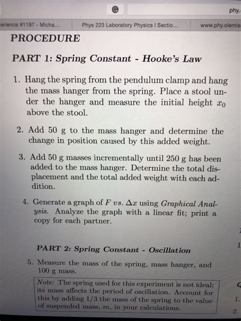 Solved The Following Data Were Collected For Part Of Chegg