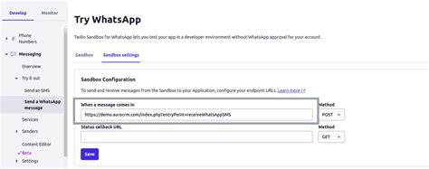 Inbound Webhook Settings Twilio Whatsapp Extension With Suitecrm