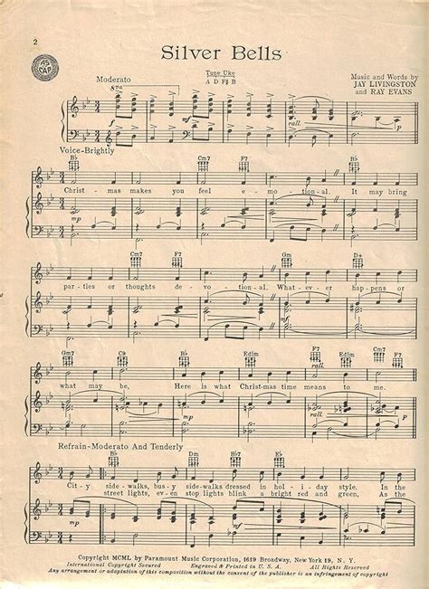 Silver Bells Sheet Music For Keyboard