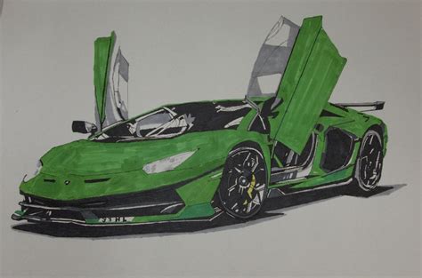 兰博基尼画画 画大众 大山谷图库