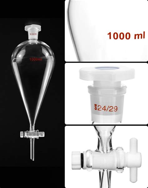 Qwork 1000ml Heavy Wall Conical Separating Funnel