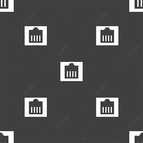 Vector Seamless Pattern Of Rj45 Internet Cable Icon On A Gray Background Vector Equipment