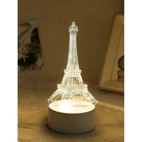 Декоративна нощна лампа 3d тип Айфелова кула 10 светодиода топла бяла светлина 2w със