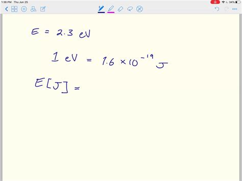 Solved An Electron Has An Energy Of 2 3 Ev What Is The Energy Of The