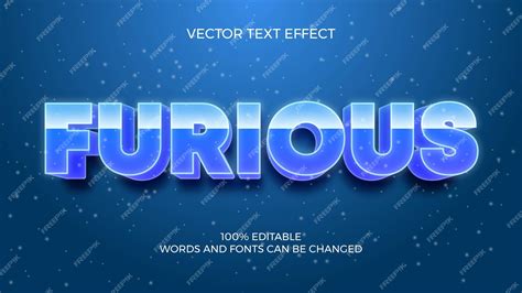 Premium Vector Furious Typography 3d Effects Editable Text Template