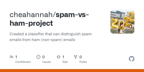 Github Cheahannahspam Vs Ham Project Created A Classifier That Can