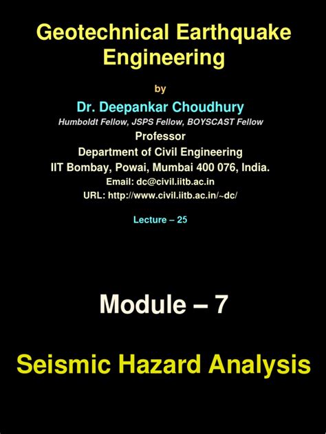 Geotechnical Earthquake Engineering Dr Deepankar Choudhury Pdf