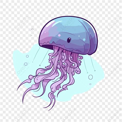 해파리 클립 아트 귀여운 해파리 수중 낙서 일러스트 만화 벡터 미술 강청색 Png 일러스트 무료 다운로드 Lovepik
