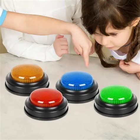 Game Buzzers With Lights And Sound For Classroom 4 Piece Set Of Game Buzzer Buttons Answer