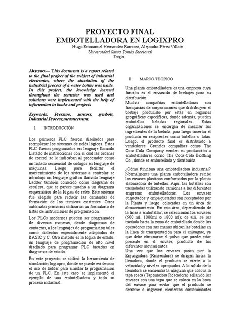 Embotelladora En Logixpro Pdf Controlador Lógico Programable Programación De Computadoras