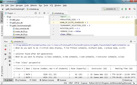 Prototype Project Class Scheduling Application 03 Genetic